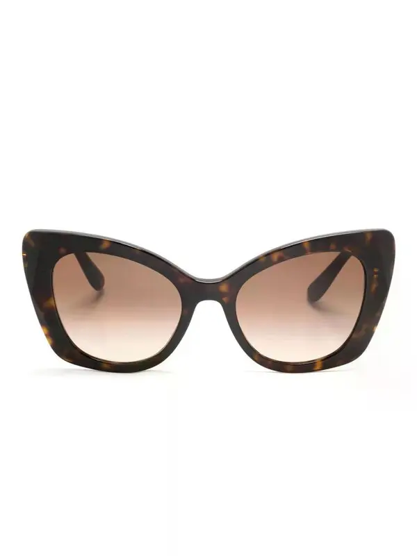 Dolce & Gabbana Logo Plaque Butterfly-frame Sunglasses - Brown