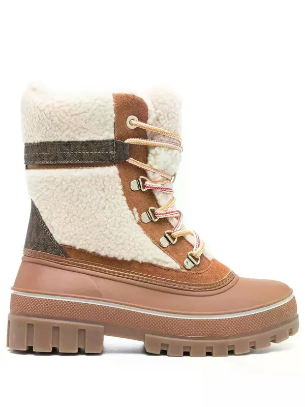 Michael Kors Ozzie Faux-shearling Trim Boots - Brown