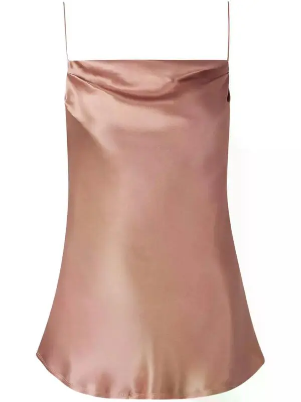 Balmain Cowl Neck Satin Top - Pink