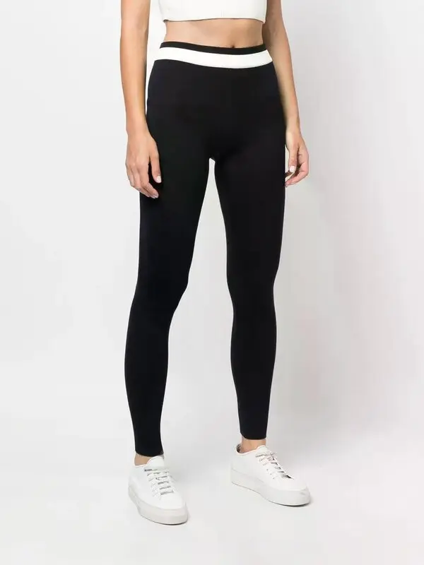 JIL SANDER Contrast-stripe Knitted Leggings