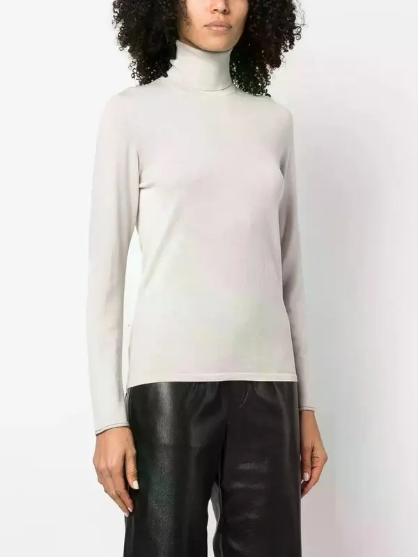 LE TRICOT PERUGIA Roll Neck Fine Knit Jumper
