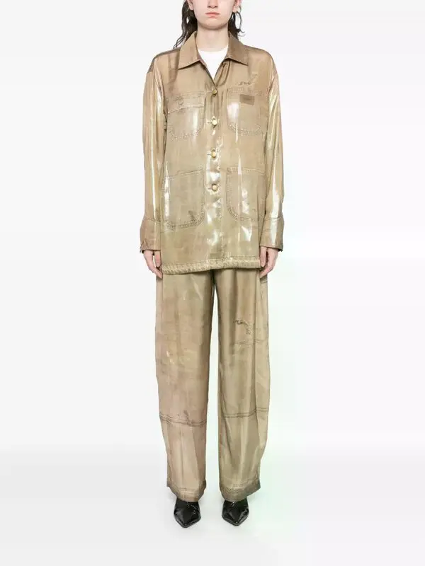 Alexander Wang Trompe-l'oeil Print Wide Leg Trousers