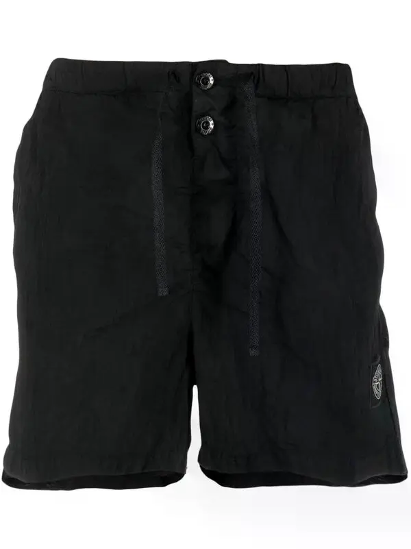 Stone Island Compass-motif Swim Shorts - Black