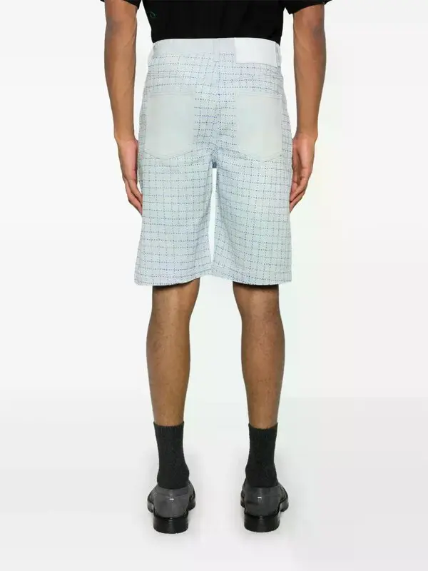 GLASS CYPRESS Decorative Stitching Denim Shorts