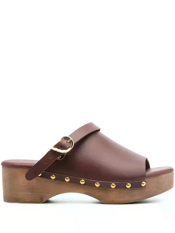 ANCIENT GREEK SANDALS Buckled Leather Clogs