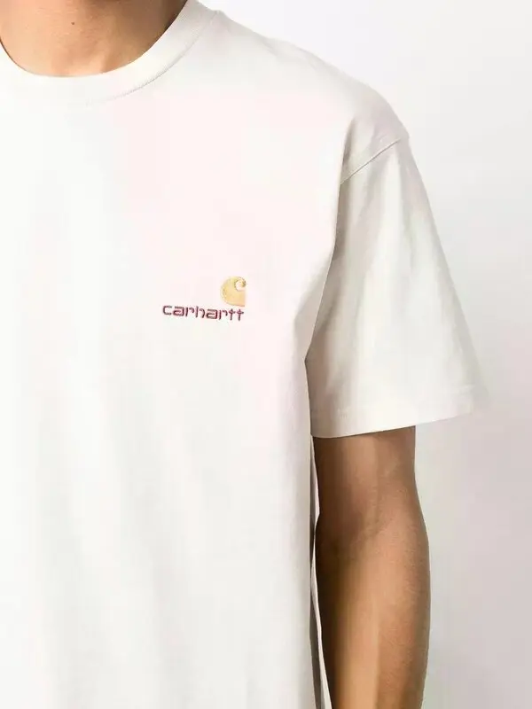 Carhartt Work In Progress Logo-embroidered Organic Cotton T-shirt - Neutrals