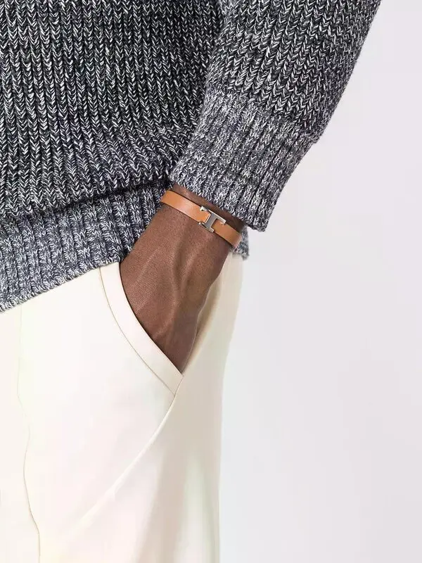 TOD'S Logo-plaque Leather Bracelet