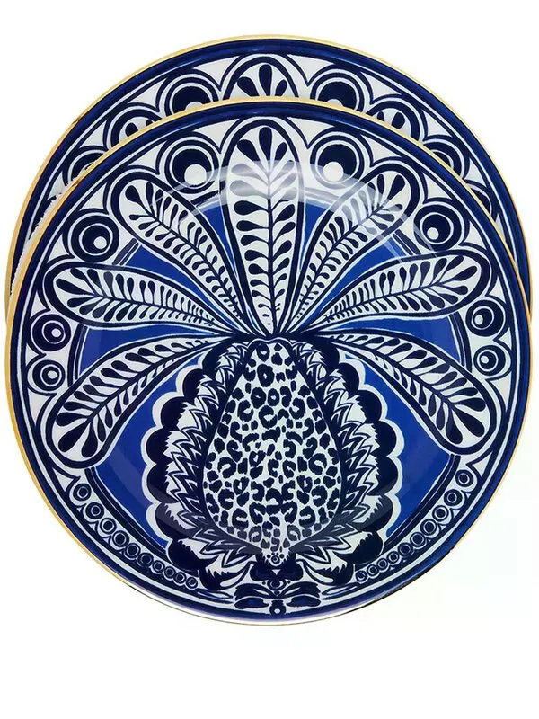 La DoubleJ Pineapple-print Dessert Plates
