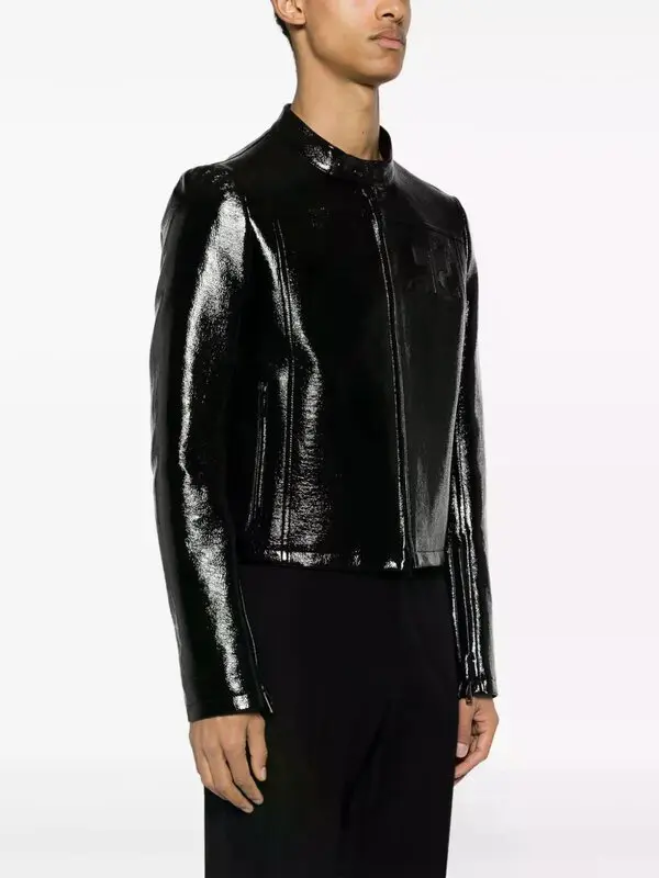 COURREGES Logo-appliqué High-shine Jacket
