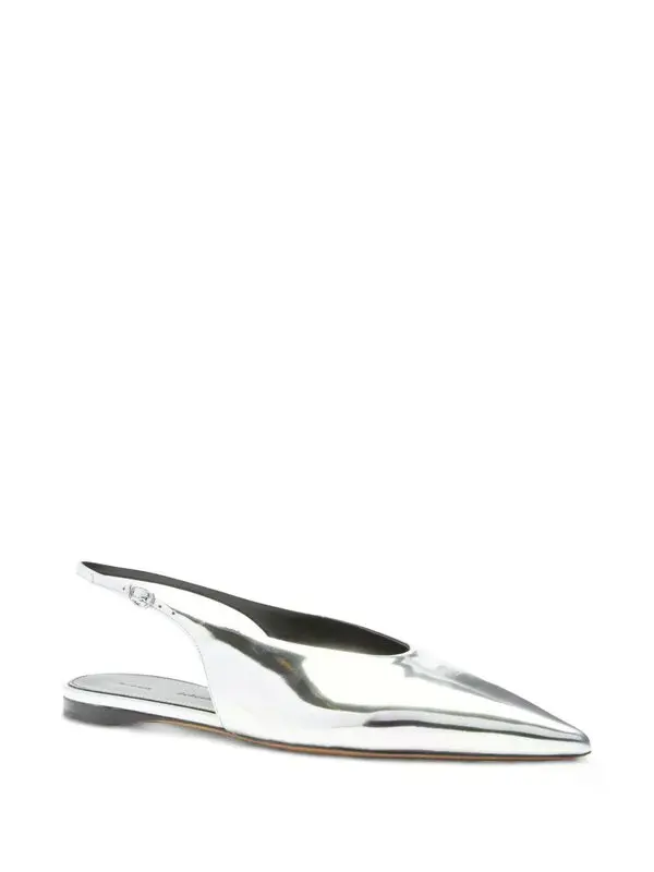 Proenza Schouler Silver-tone Slingback Ballerina Shoes