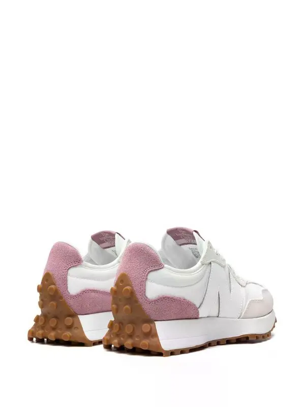 NEW BALANCE 327 /pink Canvas & Suede Sneakers - White