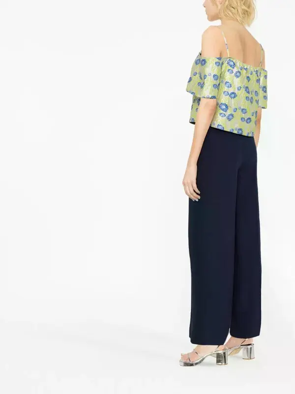GANNI Floral Jacquard Off-shoulder Blouse