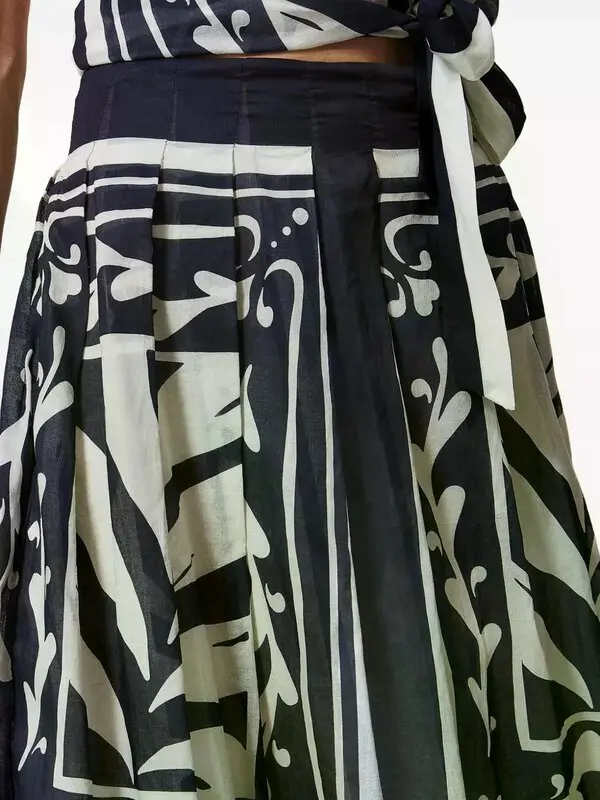 TWINSET Floral Print Pleated Midi Skirt