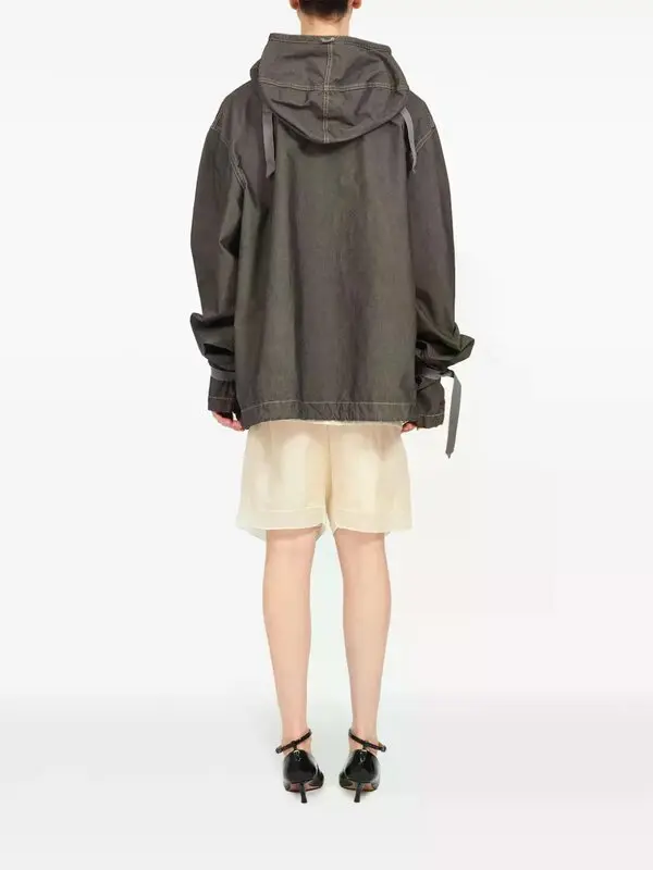 MAISON MARGIELA Drawstring Waist Denim Hooded Jacket