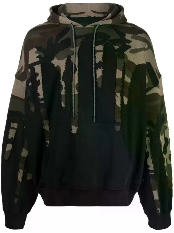 MOSTLY HEARD RARELY SEEN Extreme Drip Camouflage-pattern Cotton Hoodie - Black