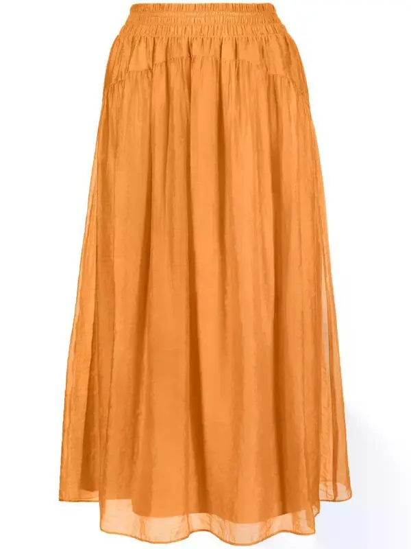 Vince Smocked Waist High-waisted Skirt - Orange