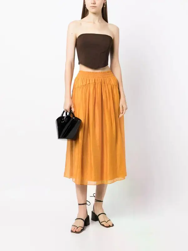 Vince Smocked Waist High-waisted Skirt