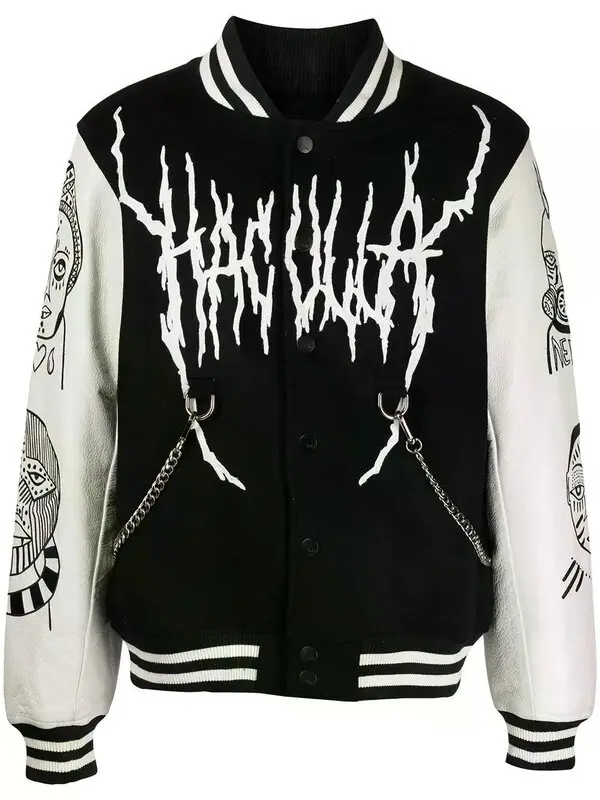 HACULLA. Leather-sleeve Varsity Jacket - Black