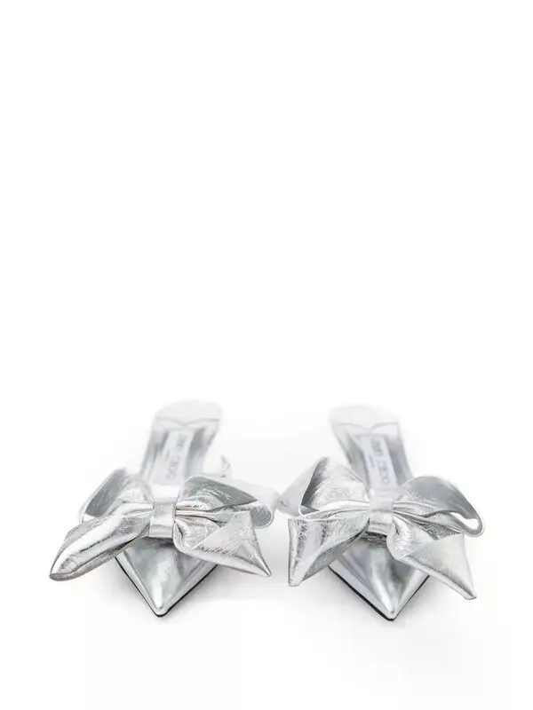 JIMMY CHOO Tone Leather Bow Mules