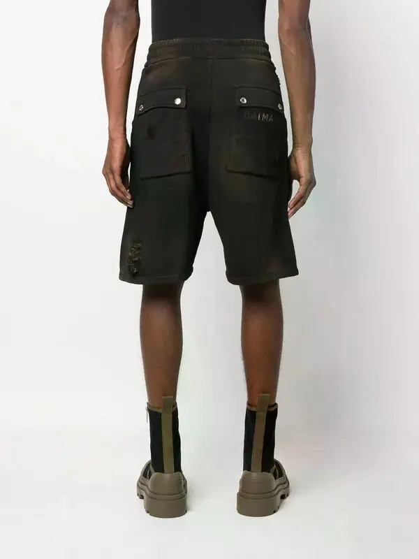 Balmain Cotton Distressed Knee-length Shorts