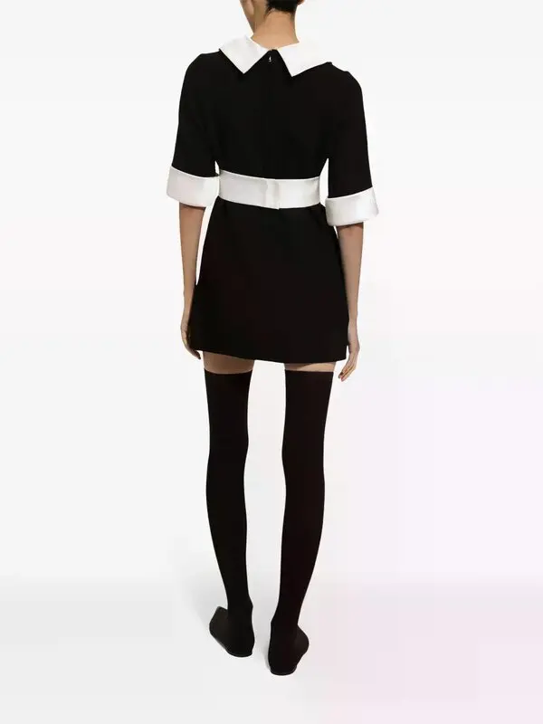 Dolce & Gabbana Peter Pan Collar Virgin Wool Mini Dress