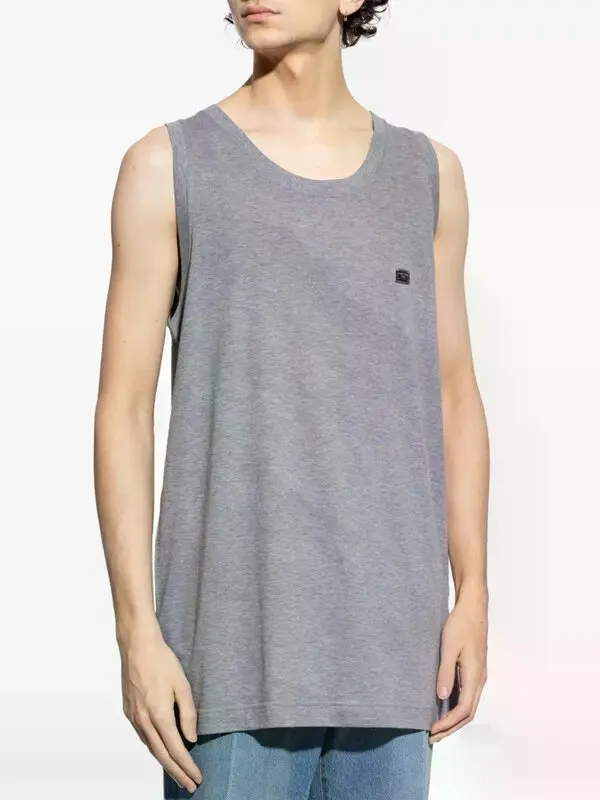 Dolce & Gabbana Sleeveless Crew Neck T-shirt With Logo Plaque