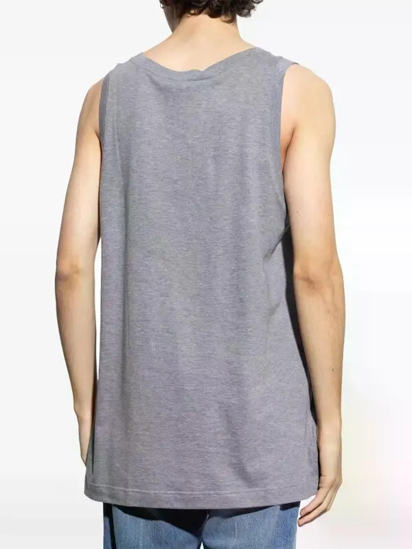 Dolce & Gabbana Sleeveless Crew Neck T-shirt With Logo Plaque