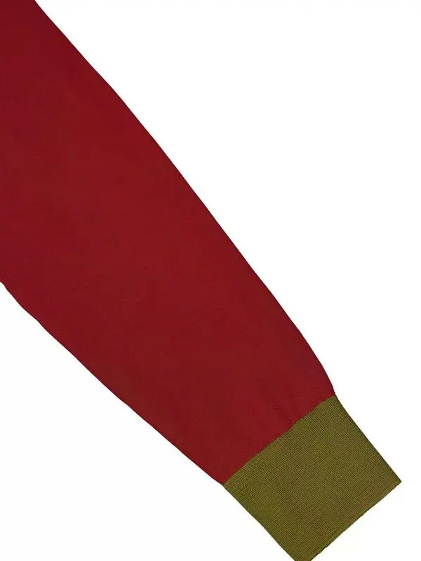 PAULA Long Sleeve Silk Polo Top - Red