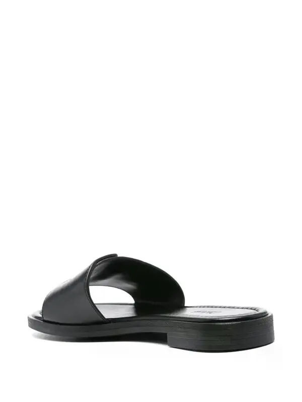 Chloé Marcie Leather Slides With Logo Buckle