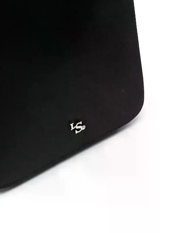 LE SILLA Micro Ivy Satin Bag With Crystal Embellishment - Black
