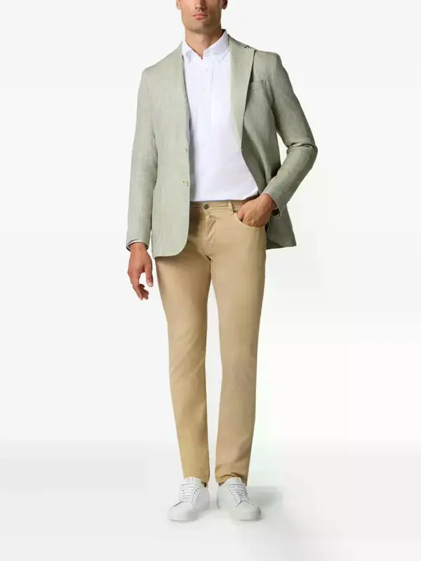 Brooks Brothers Sand Beige Cotton Tapered Leg Jeans - Neutrals
