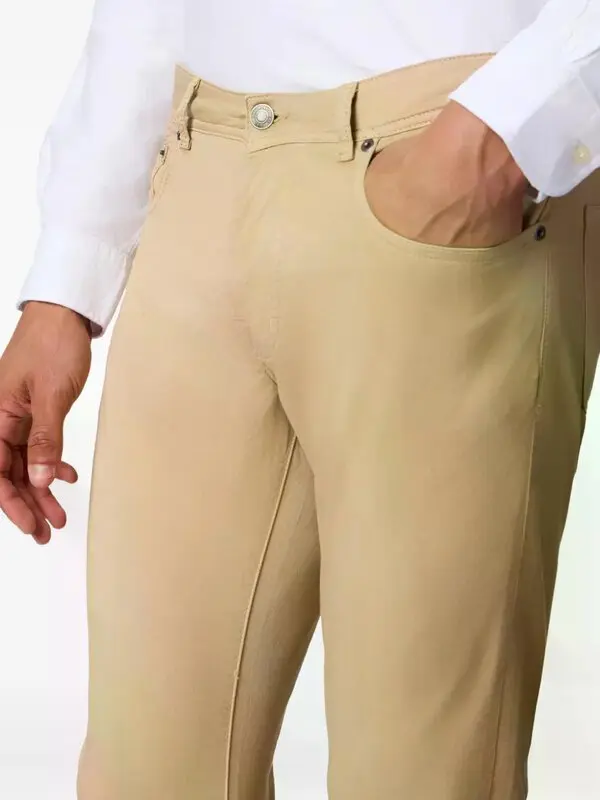 Brooks Brothers Sand Beige Cotton Tapered Leg Jeans - Neutrals