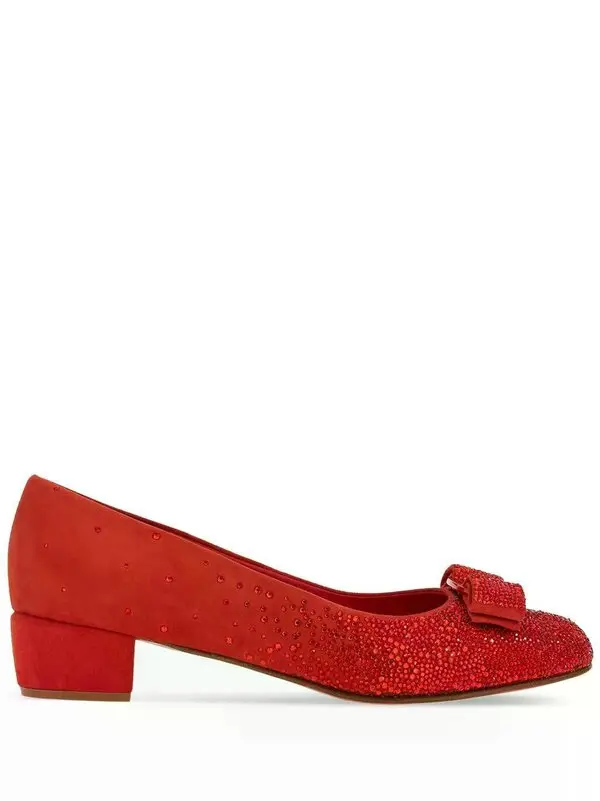 FERRAGAMO Vara Bow Embellished Pumps - Red