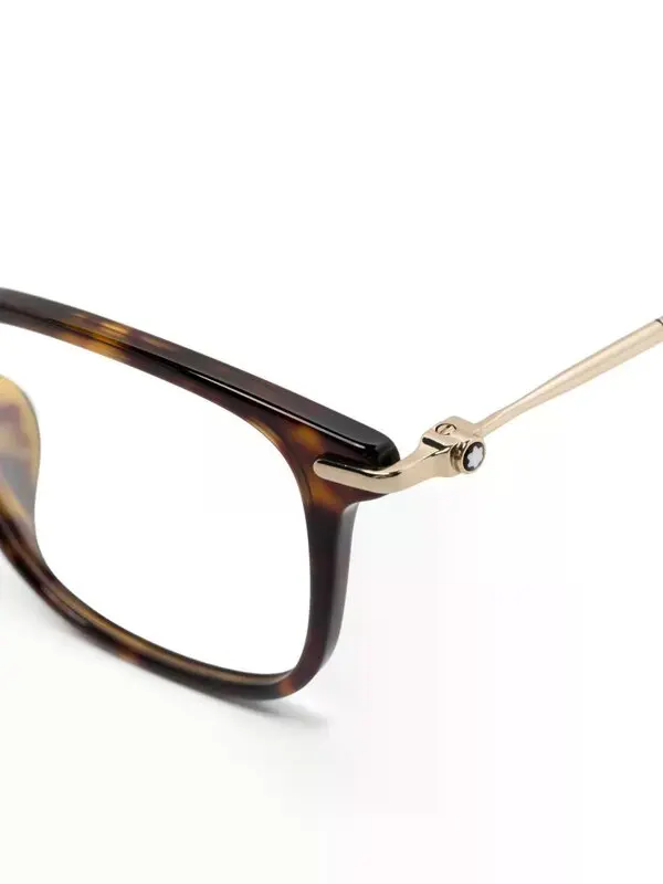Montblanc Tortoiseshell-effect Rectangle Eyeglasses