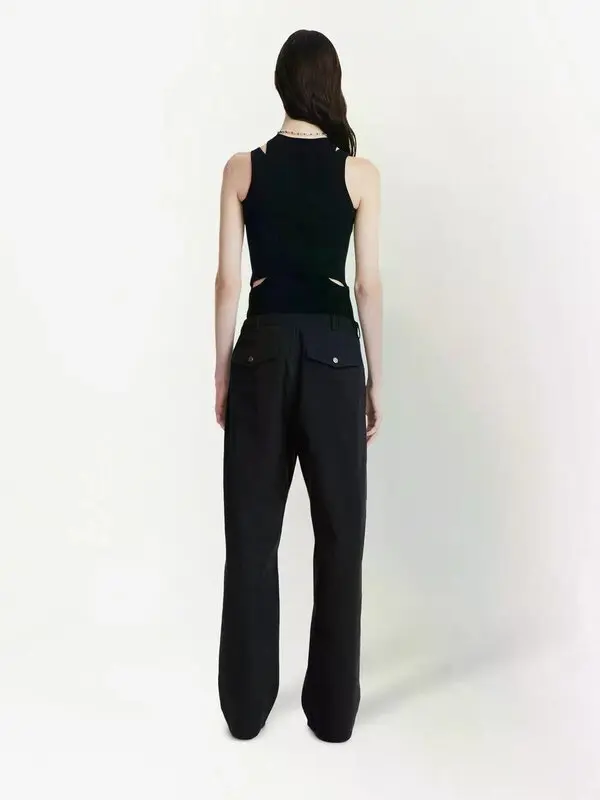 DION LEE Interlink Cut-out Tank Top - Black