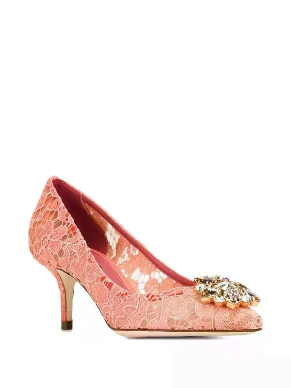 Dolce & Gabbana Bellucci Lace Heeled Pumps - Pink