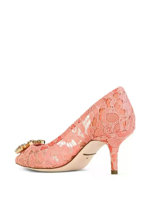 Dolce & Gabbana Bellucci Lace Heeled Pumps - Pink