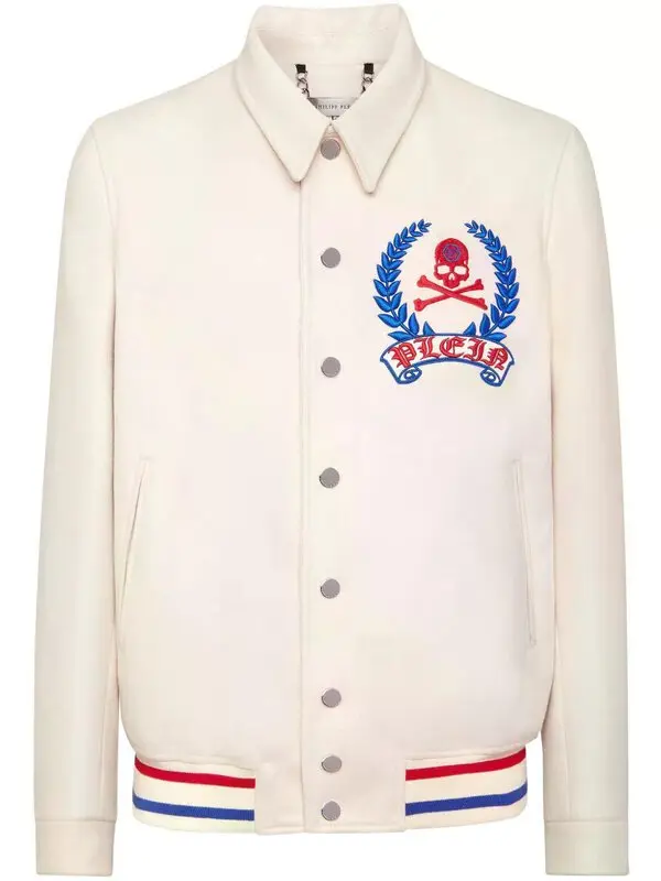 Philipp Plein Skull Embroidered Shirt Jacket