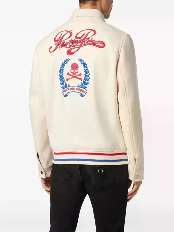 Philipp Plein Skull Embroidered Shirt Jacket
