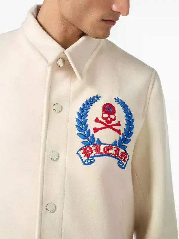 Philipp Plein Skull Embroidered Shirt Jacket