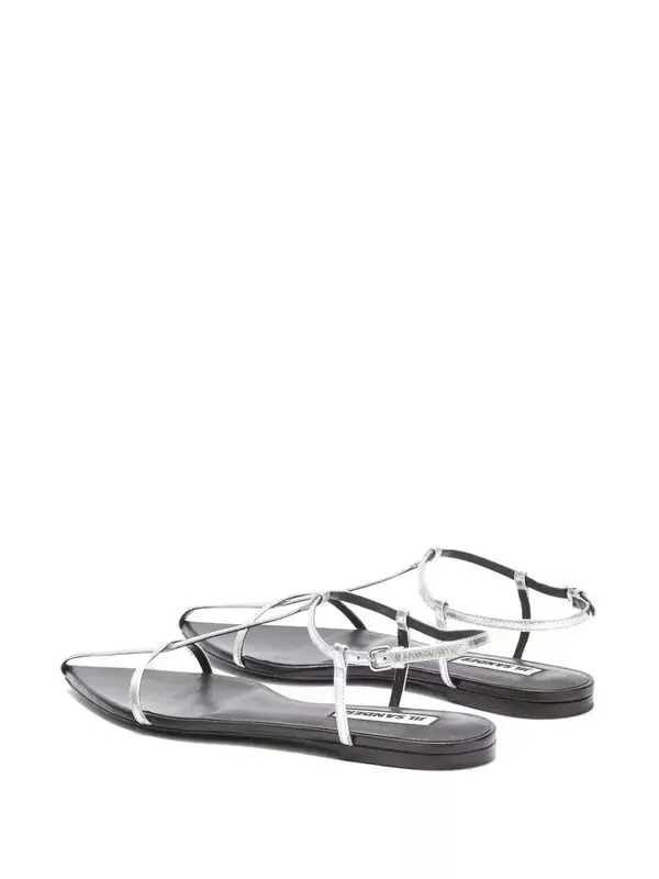 JIL SANDER Pointed Open-toe Leather Sandals - Grey