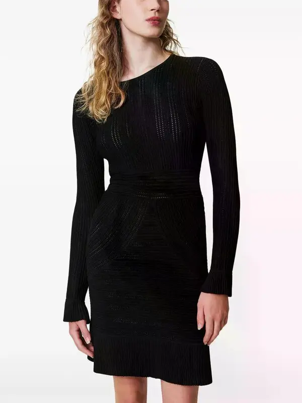 TWINSET Long-sleeved Knitted Mini Dress