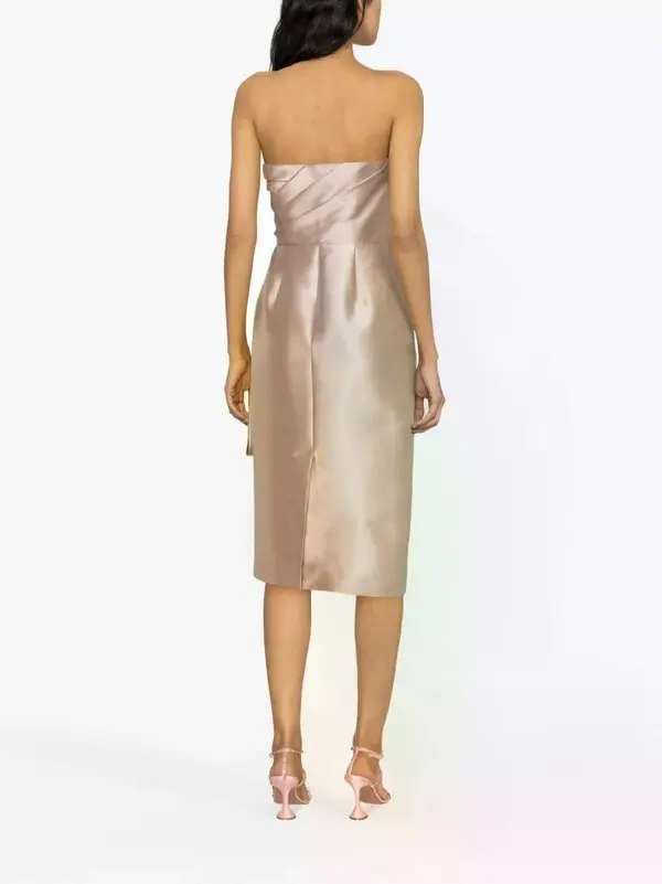 Alberta Ferretti Strapless Draped Midi Dress