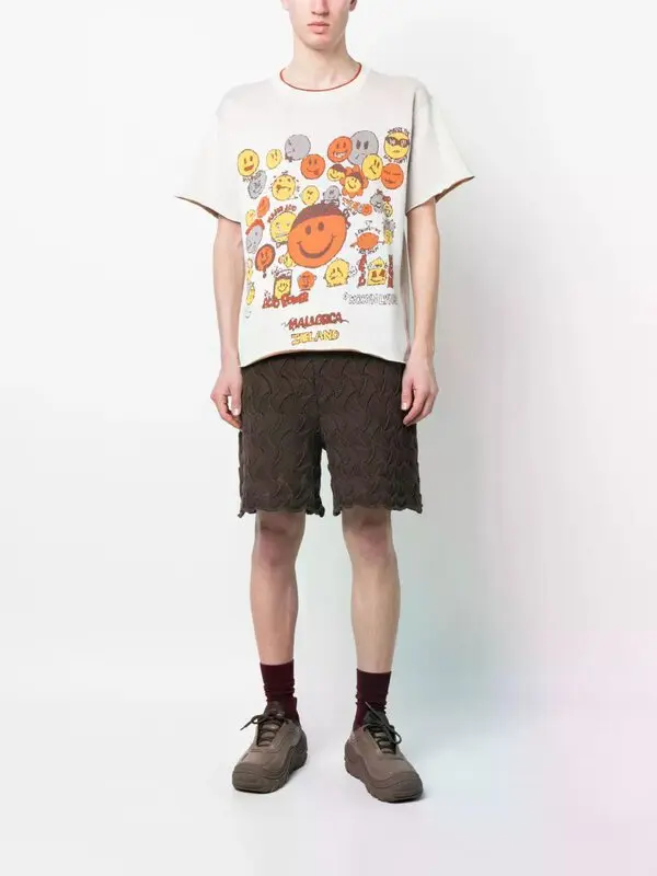 ROBYN LYNCH Smiley-print Cotton T-shirt