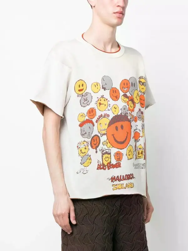 ROBYN LYNCH Smiley-print Cotton T-shirt