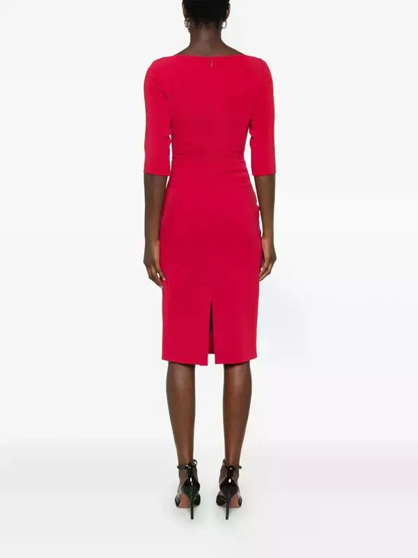 Talbot Runhof Ruched Midi Dress