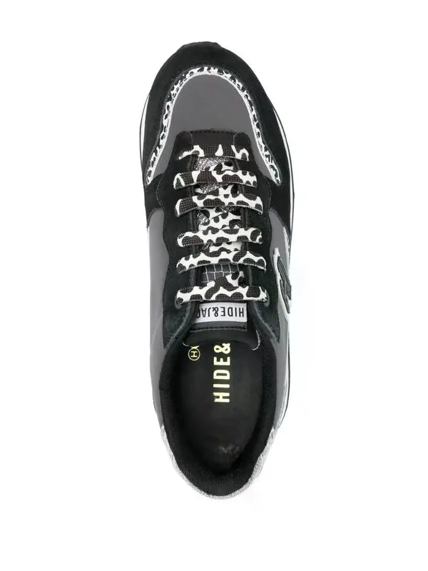 HIDE&JACK Zebra Print Detail Sneakers - Grey