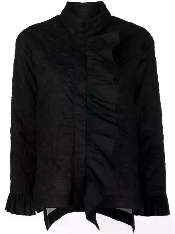 BAMBAH Floral Jacquard Ruffled Jacket