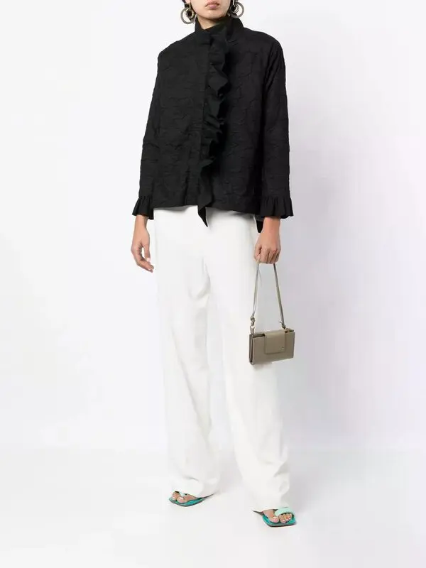 BAMBAH Floral Jacquard Ruffled Jacket