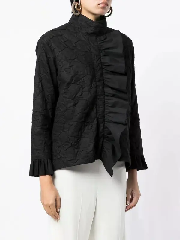 BAMBAH Floral Jacquard Ruffled Jacket